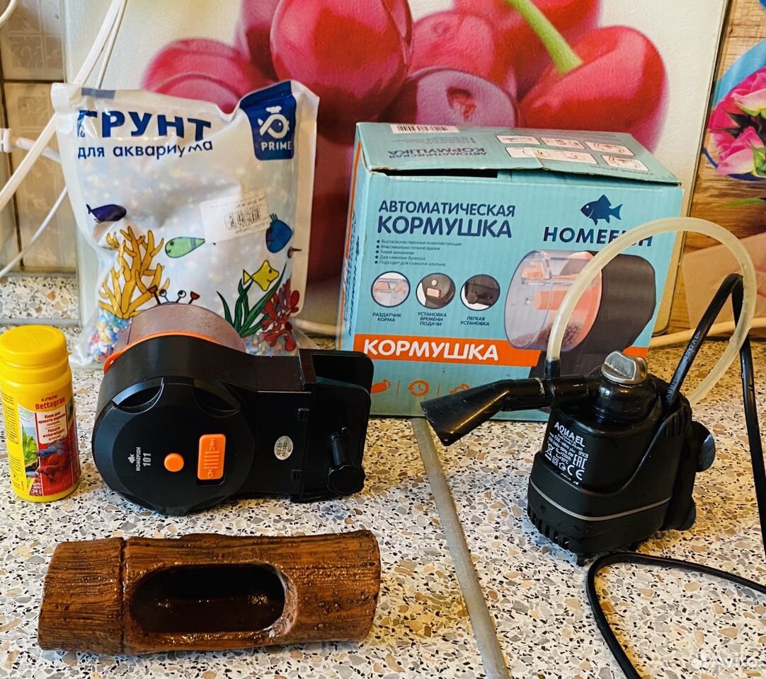 Набор для аквариума: автоматическая кормушка, аэра