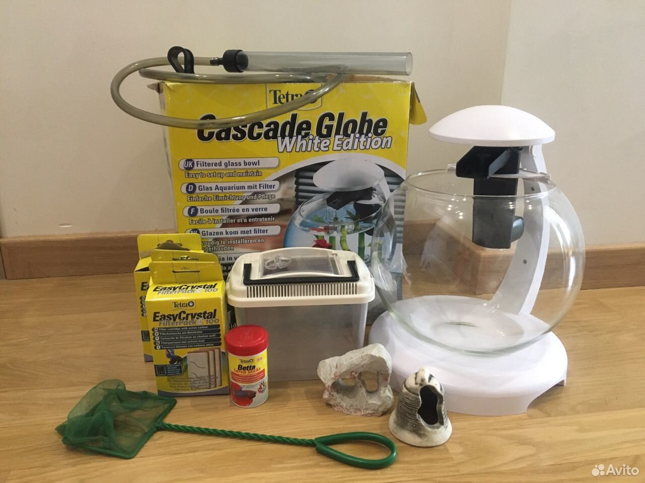 Принадлежности, набор для рыбки петушка, аквариум