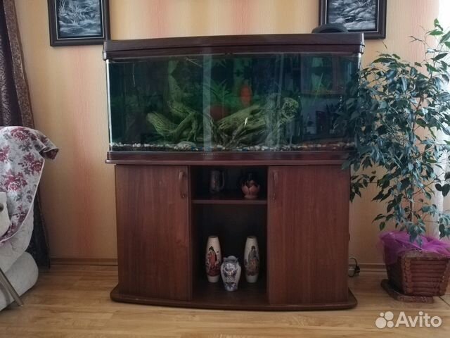 Аквариум jebo с тумбой и рыбами