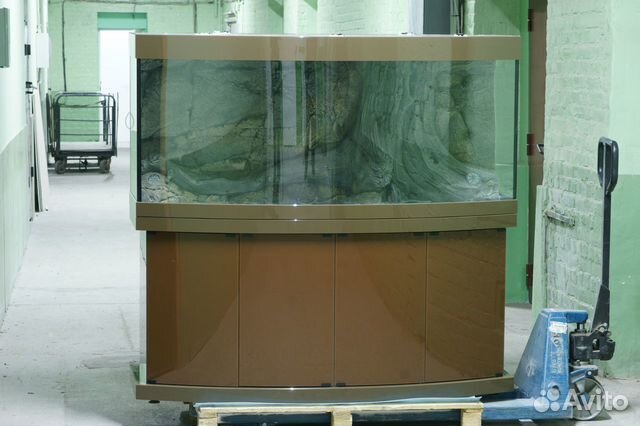 Панорамный аквариум 600 литров шоколадный акрил